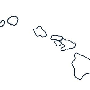High Resolution Hawaii Outline and Topographic Map - Etsy