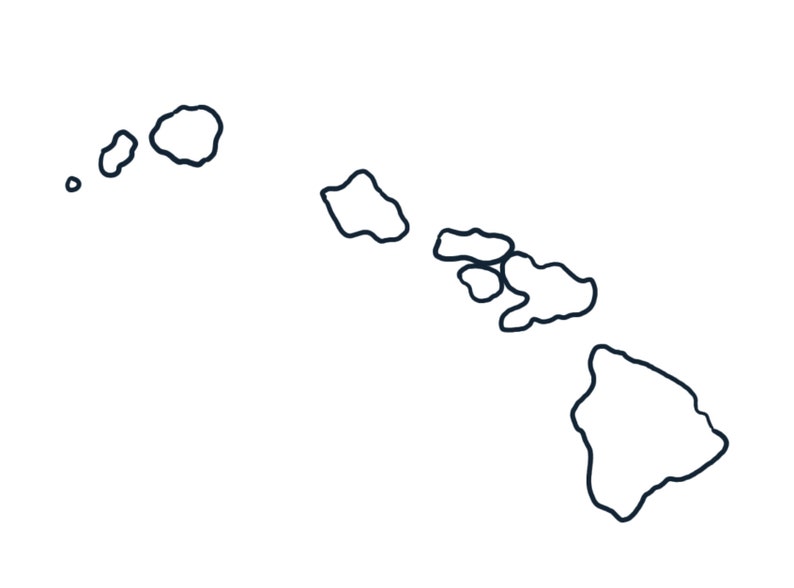 High Resolution Hawaii Outline and Topographic Map - Etsy