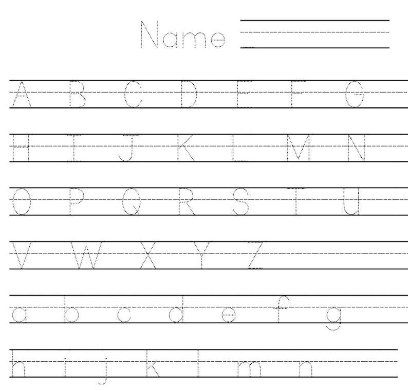 Kindergarten ABC Handwriting Practice - Etsy