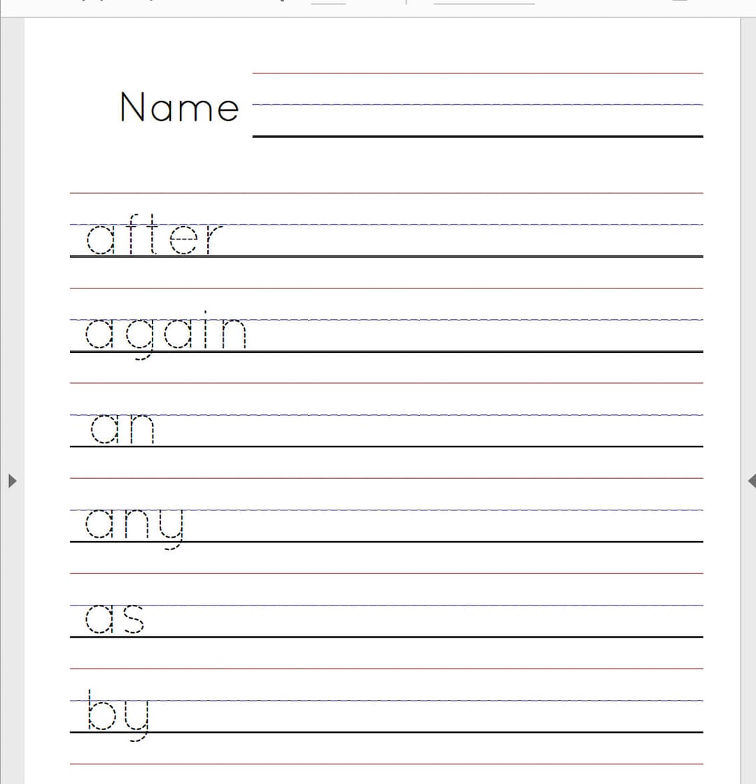 First Grade Sight Word Handwriting Practice - Etsy