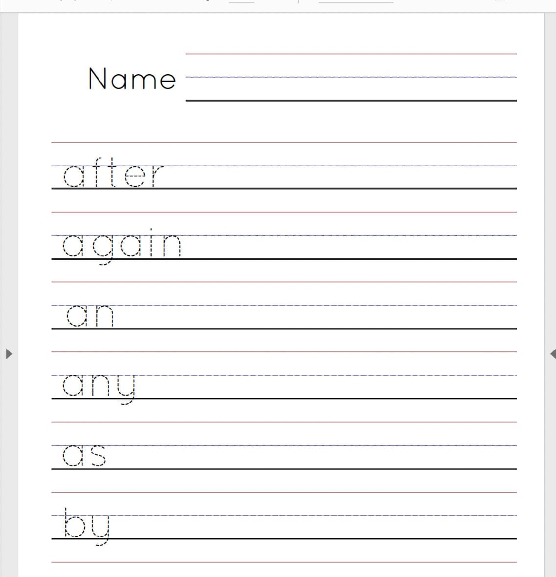 First Grade Sight Word Handwriting Practice - Etsy