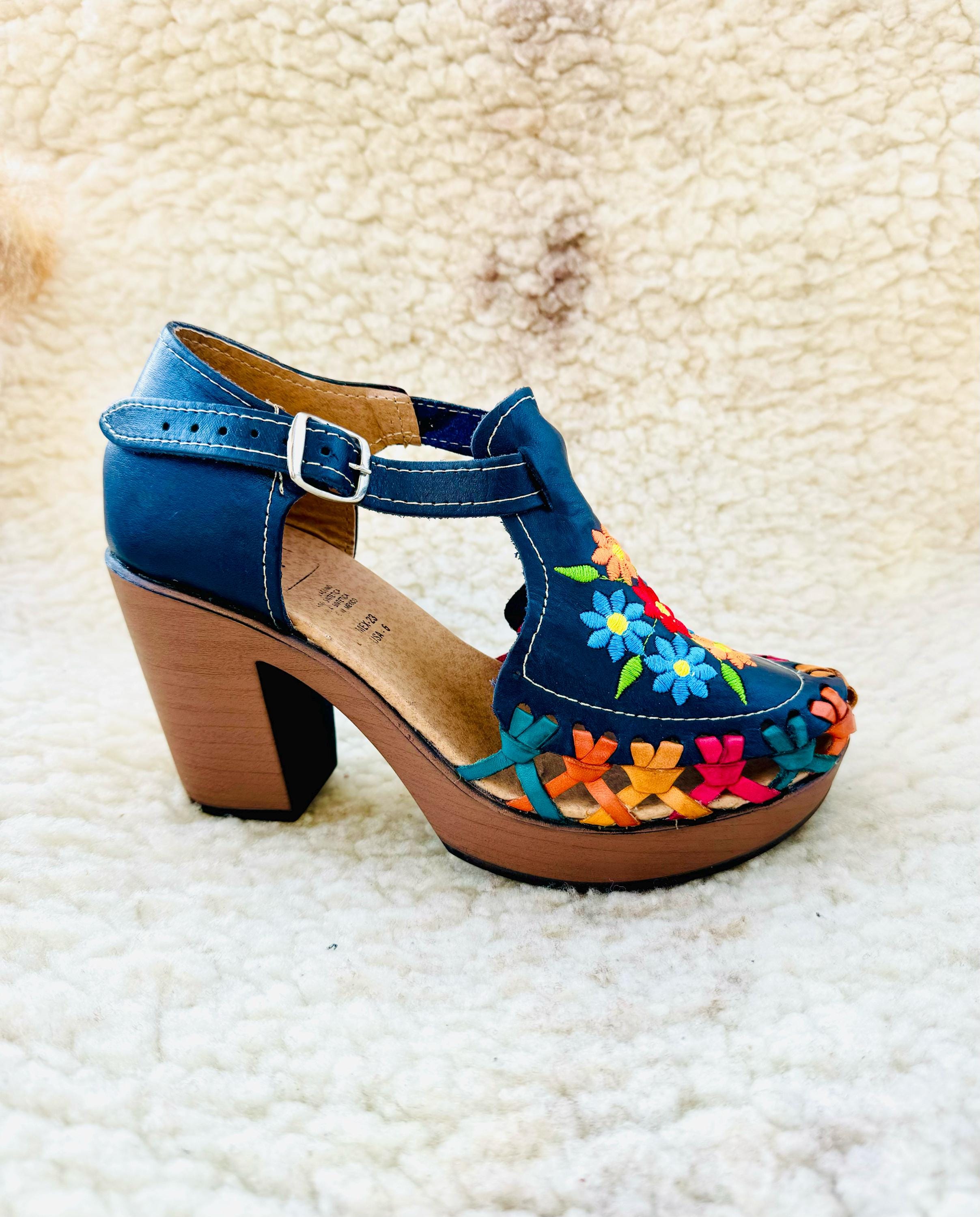 Navy Blue Flower Heels - Etsy