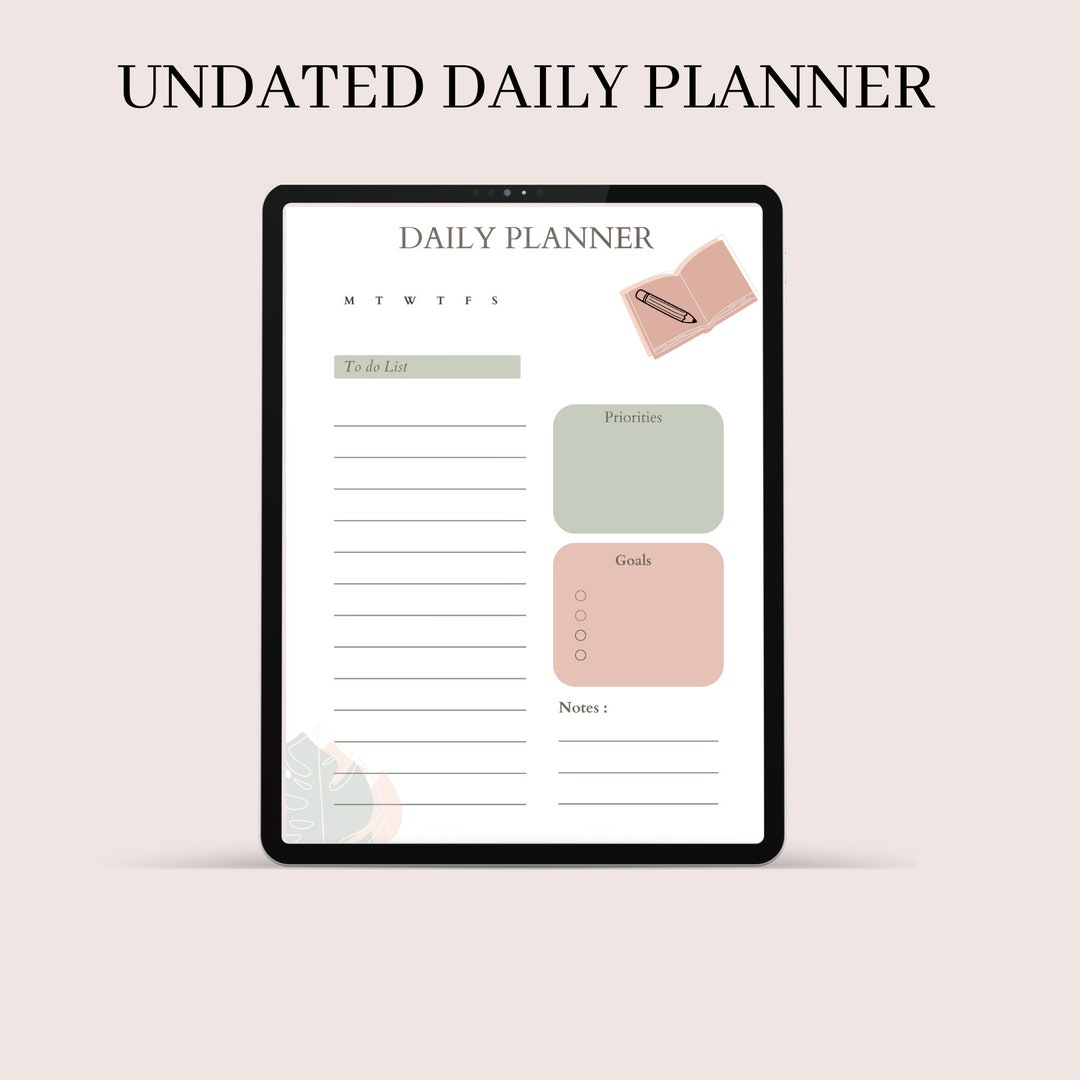 Printable Minimalist Daily Planner | Day Planner for Work | to Do List ...