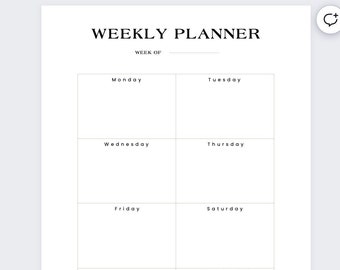 2024 Weekly Planner Printable, Minimalist Weekly Schedule, Week at a ...