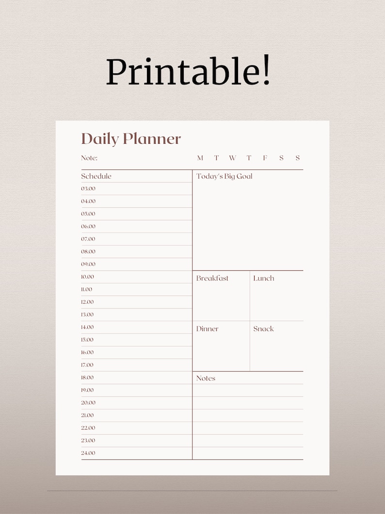 Daily Planner Printable, Daily to Do List for Work / Personal Life ...
