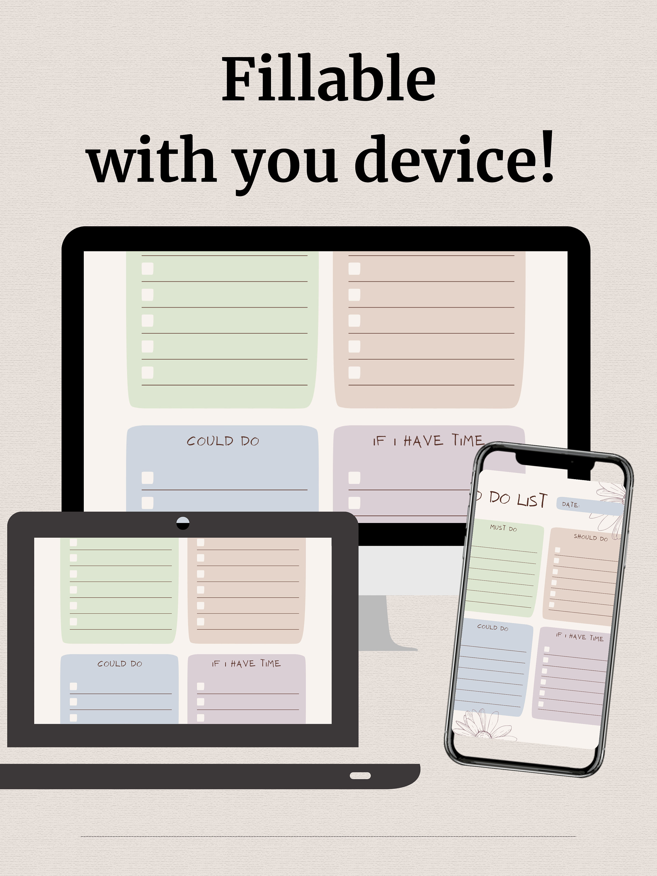 Minimal to Do List Printable, Simple Tasks List Template, Productivity ...