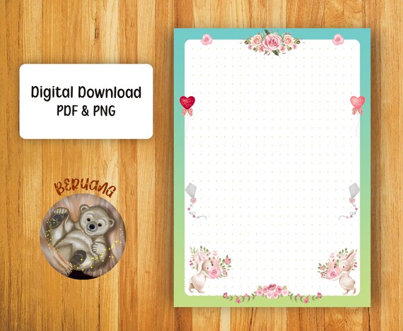 Printable Note Sheets Printable Stationery Cute Memo Set | Etsy
