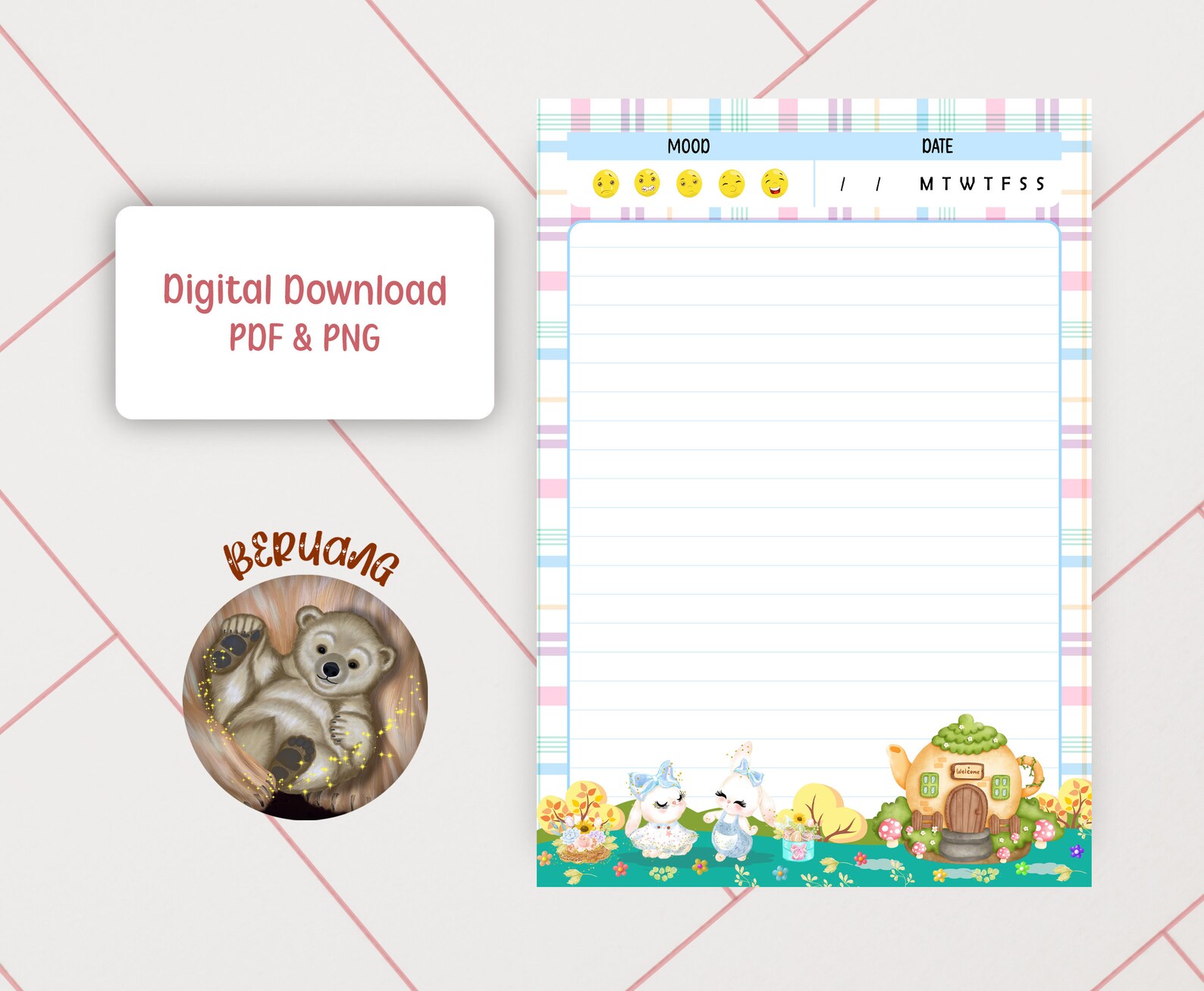Printable Note Sheets Printable Stationery Cute Memo Set - Etsy