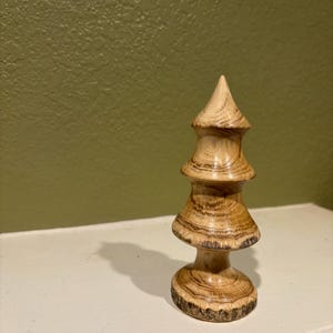 Tabletop Tree. Live Edge, Wooden, Evergreen-type Tree. Turned From ...