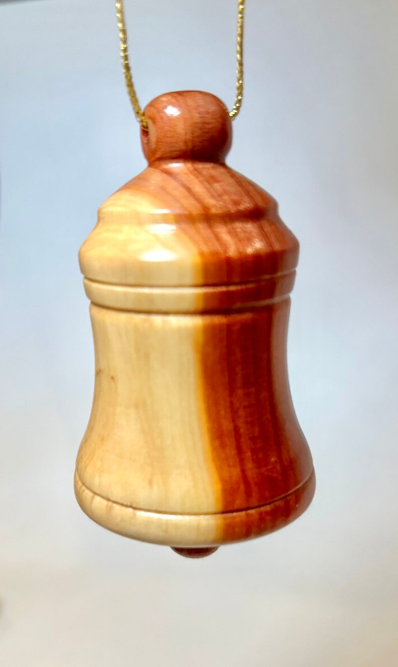 Bell Christmas Tree Ornament. Hand-turned From Upcycled Texas Wood ...