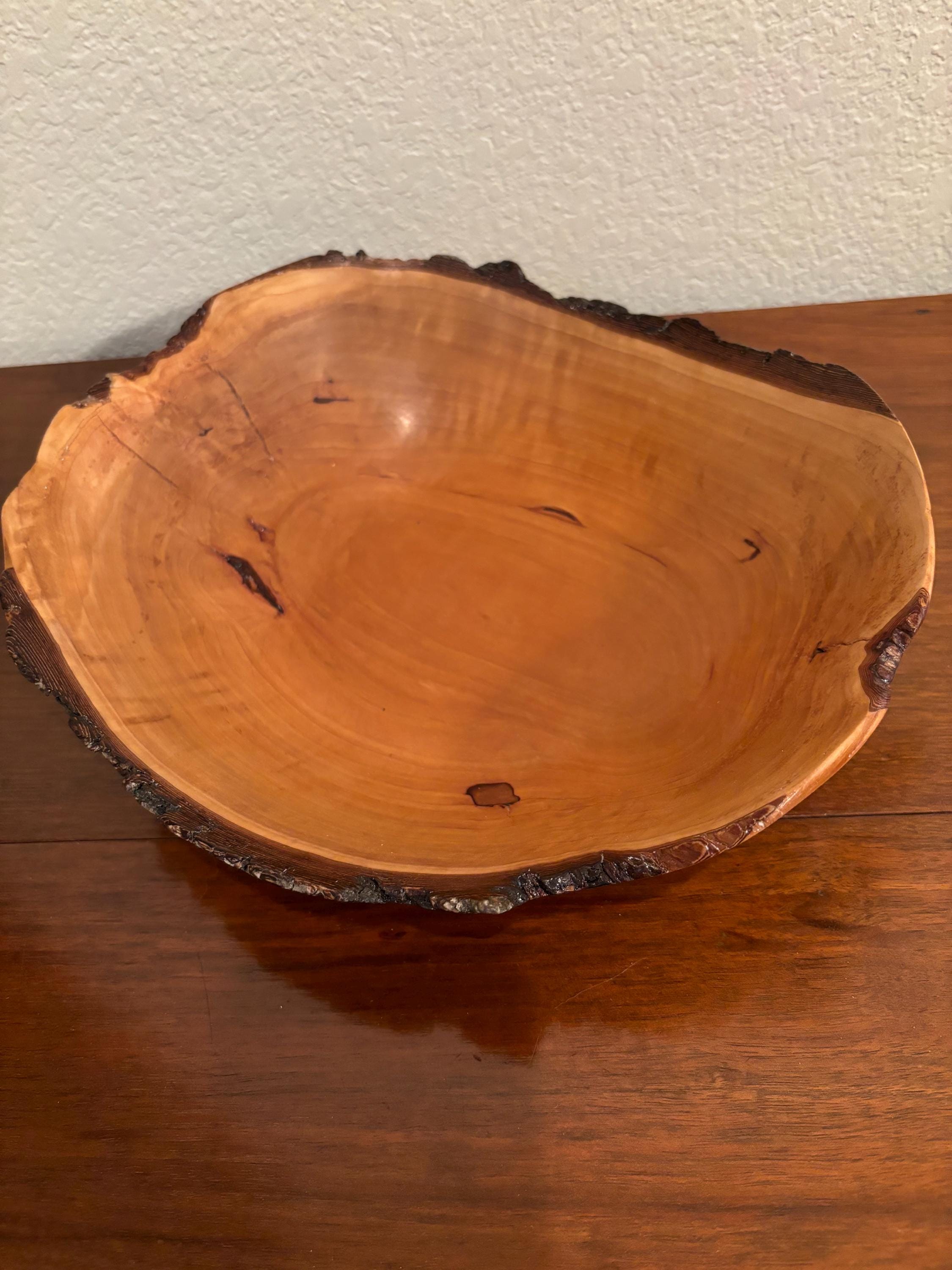 Large, Live Edge Bowl Hand-turned From Texas Hardwoods. 7-11 Inches ...