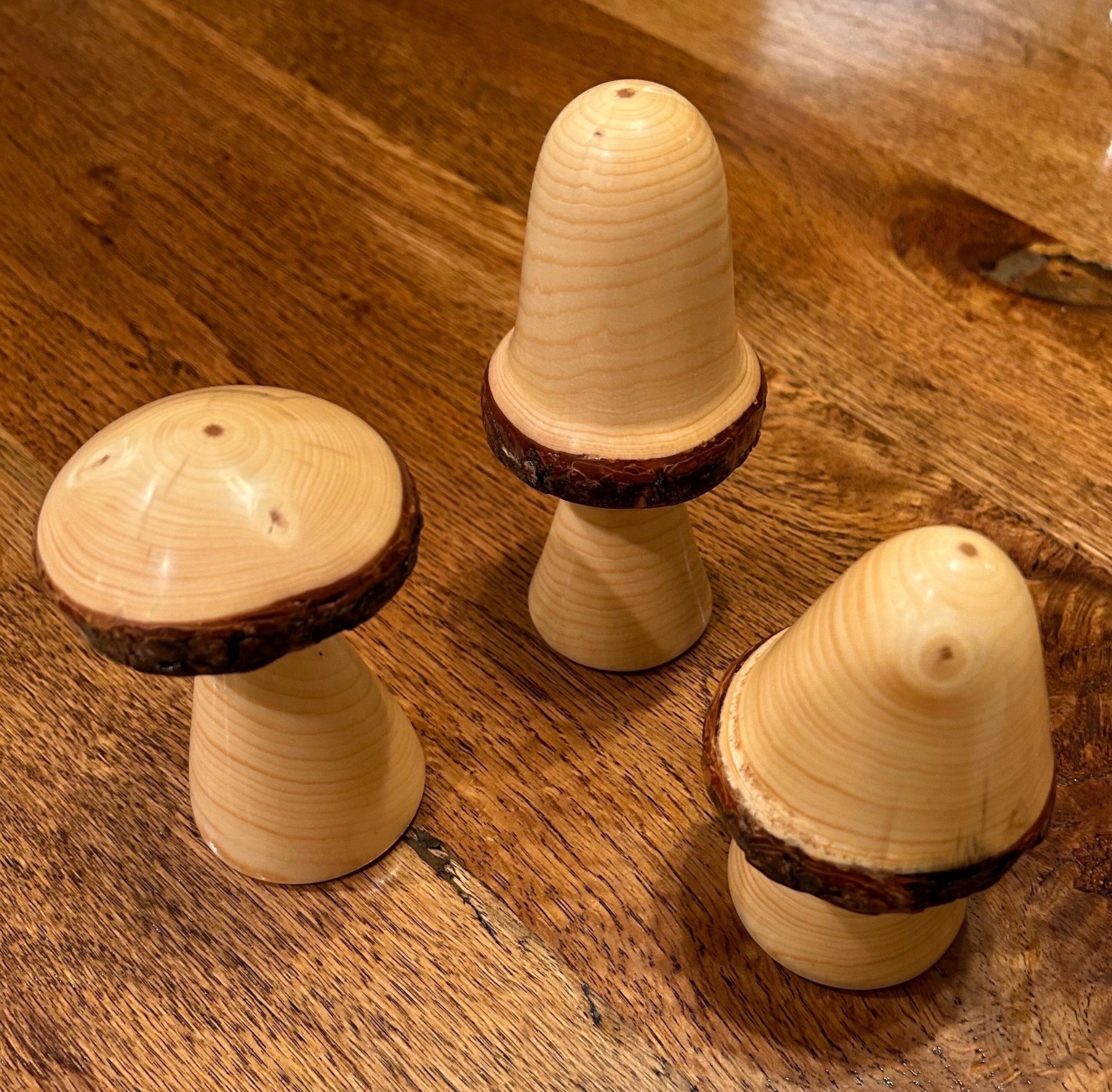 Trio of Whimsical Wooden Mushrooms. Perfect for Adding Fun to Home or ...