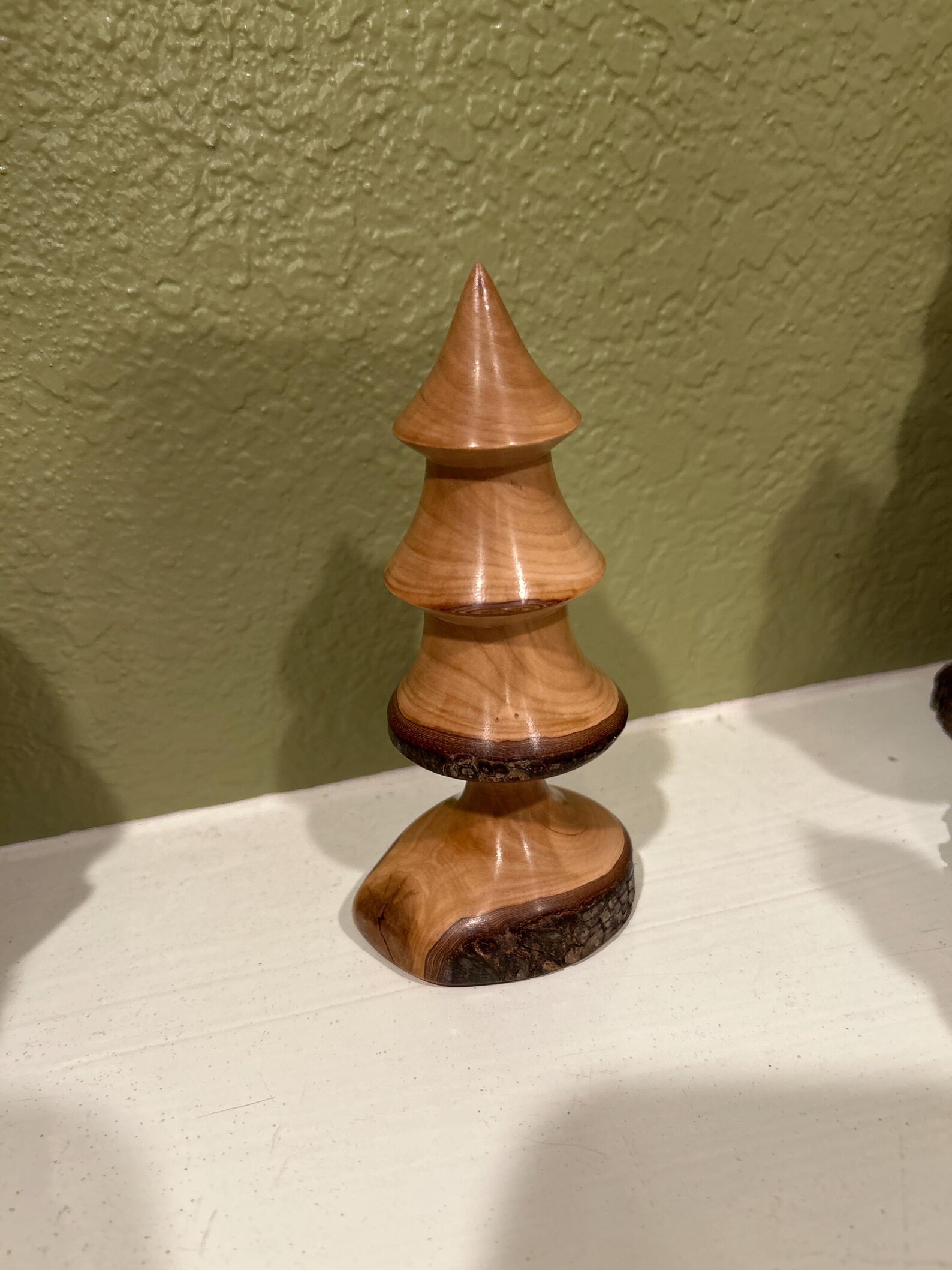 Tabletop Tree. Live Edge, Wooden, Evergreen-type Tree. Turned From ...