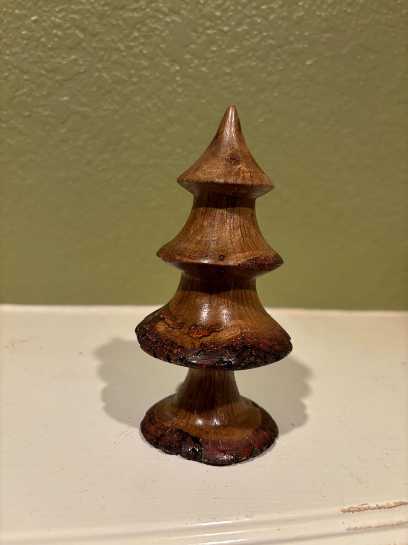 Tabletop Tree. Live Edge, Wooden, Evergreen-type Tree. Turned From ...