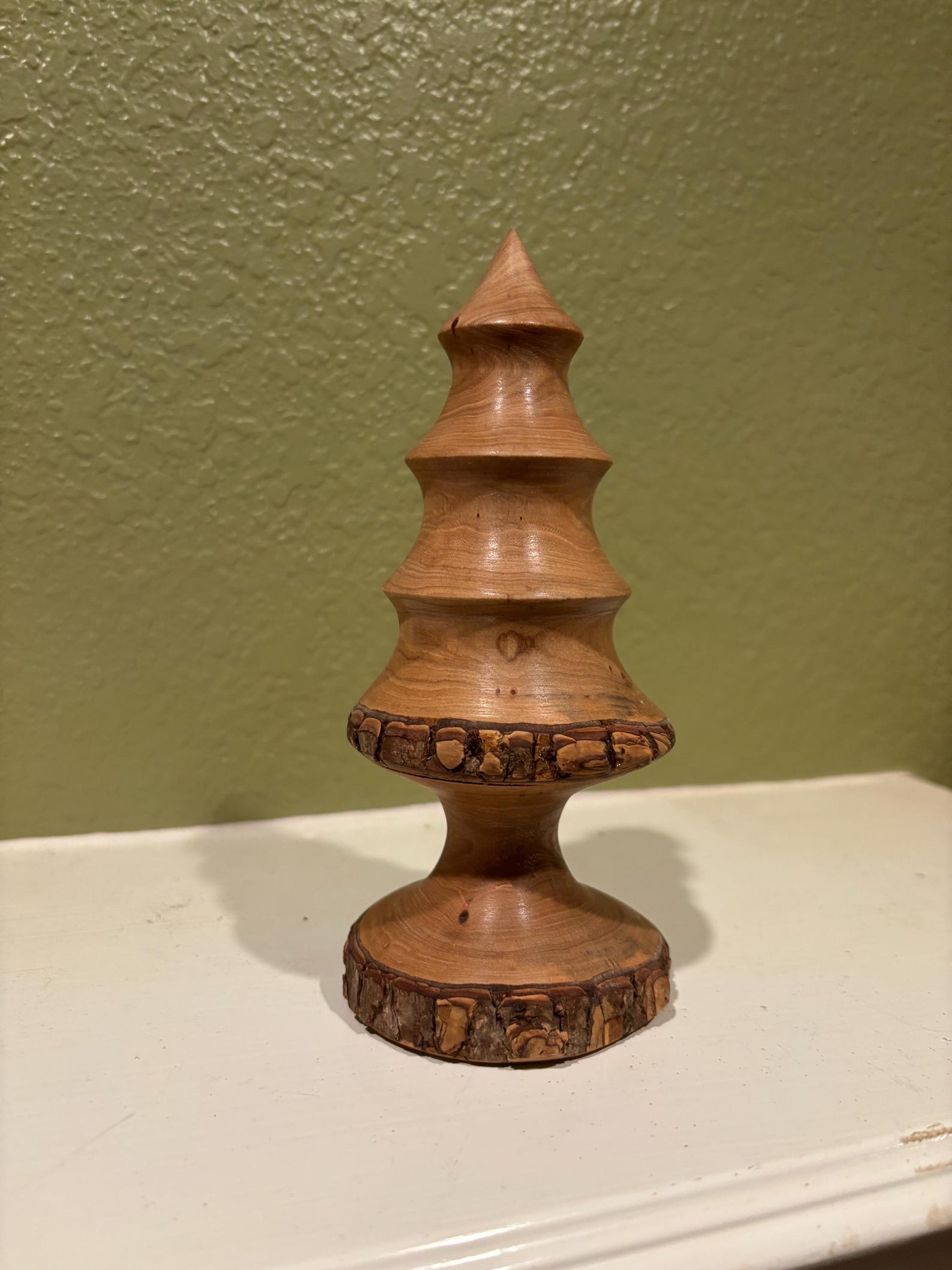 Tabletop Tree. Live Edge, Wooden, Evergreen-type Tree. Turned From ...