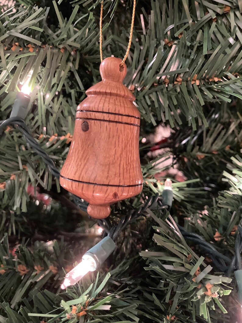 Bell Christmas Tree Ornament. Hand-turned From Upcycled Texas Wood ...