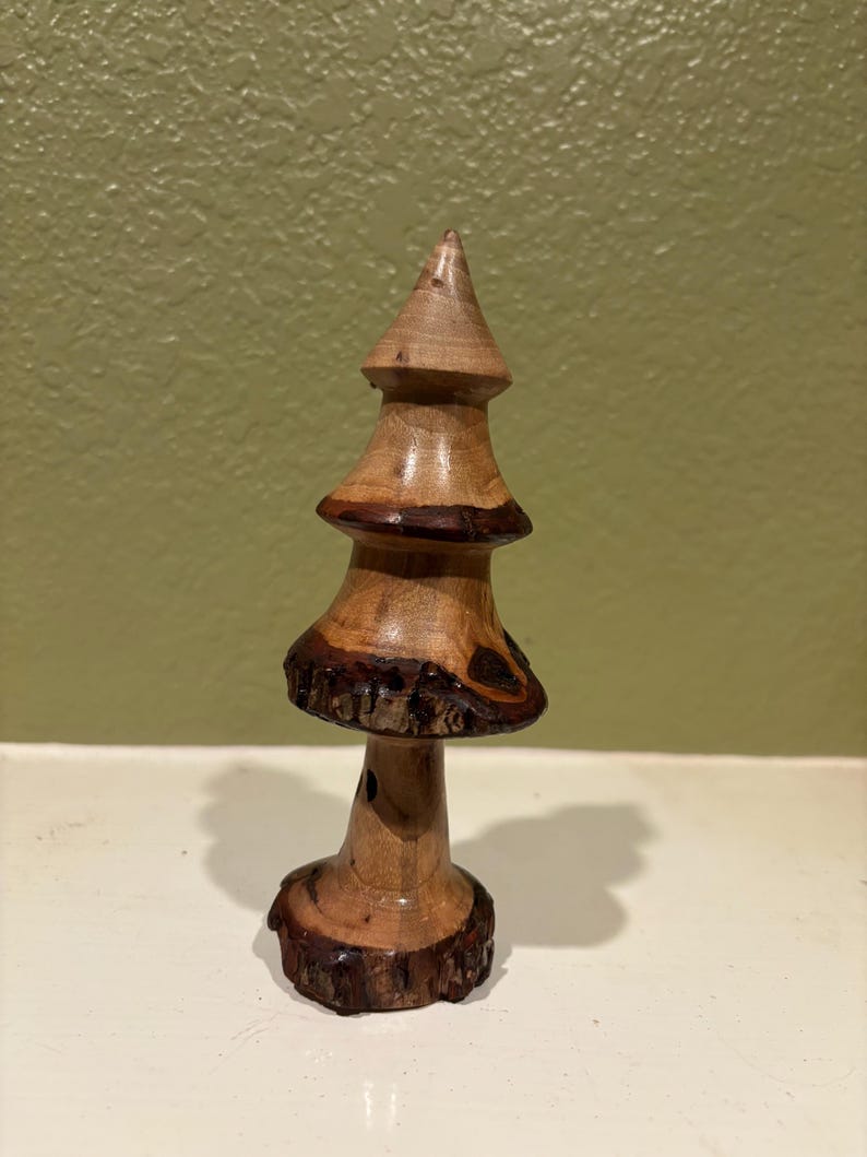 Tabletop Tree. Live Edge, Wooden, Evergreen-type Tree. Turned From ...