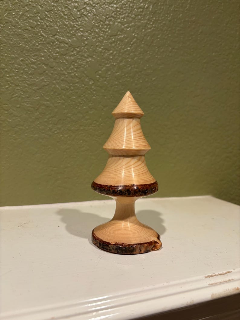 Tabletop Tree. Live Edge, Wooden, Evergreen-type Tree. Turned From ...