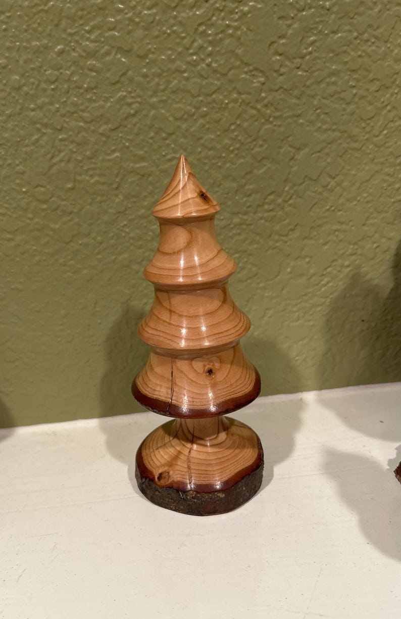 Tabletop Tree. Live Edge, Wooden, Evergreen-type Tree. Turned From ...