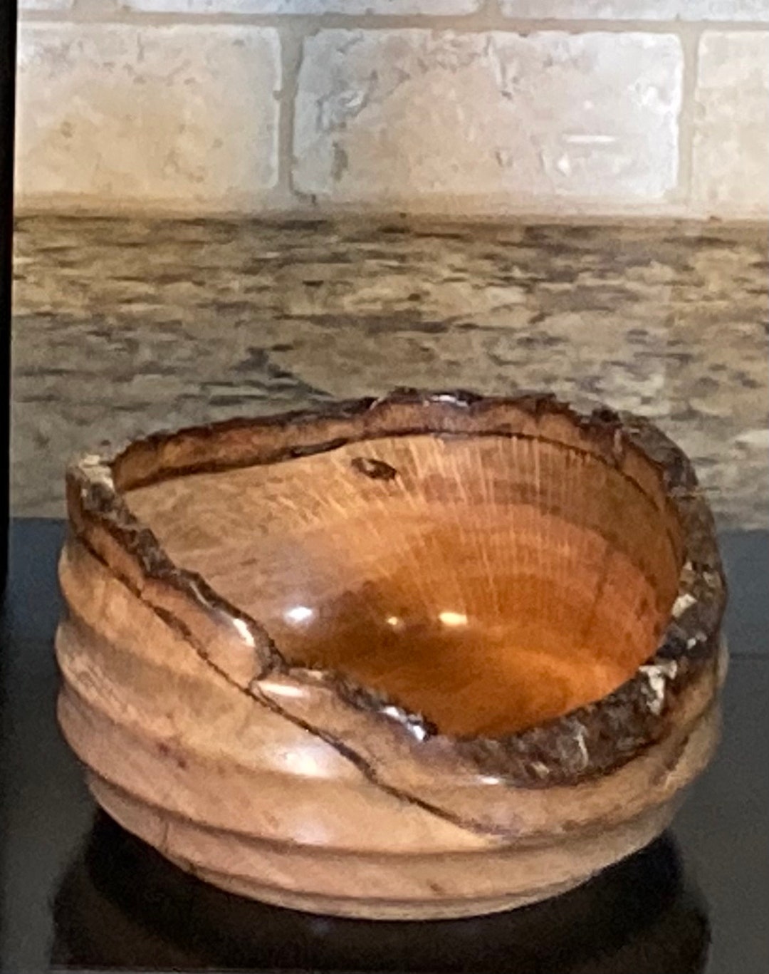 Rustic Live Edge Bowl Turned From Upcycled Texas Reclaimed Wood. 4 ...