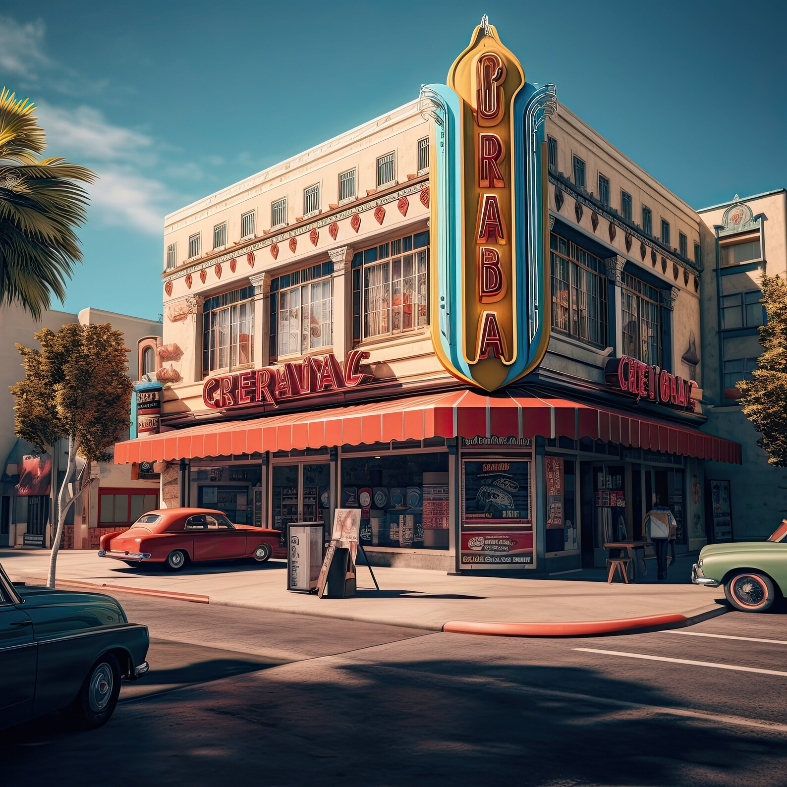 Wall Art Classic Movie Theater, American, American Cinema, Clipart ...
