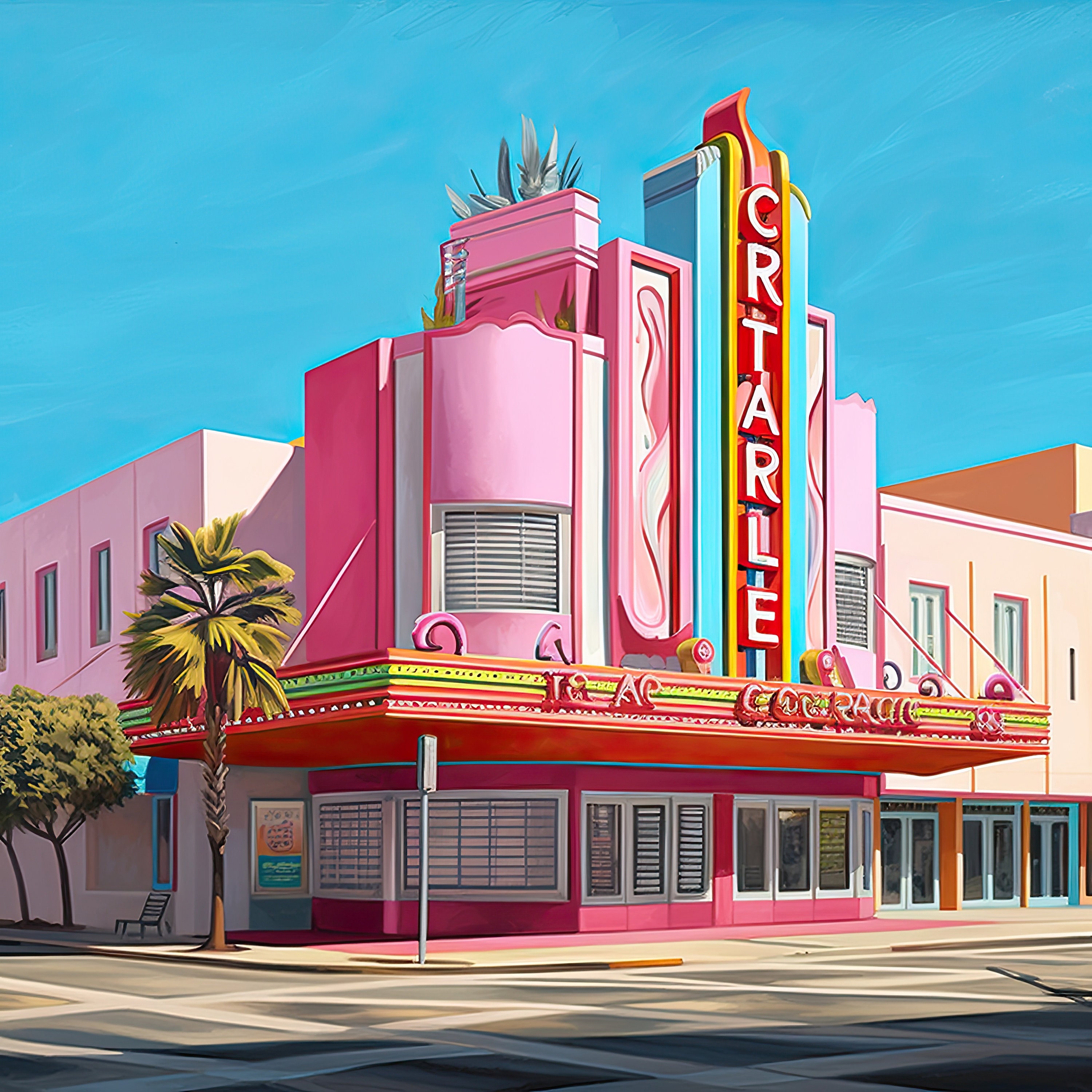 Wall Art Classic Movie Theater, American, American Cinema, Clipart ...
