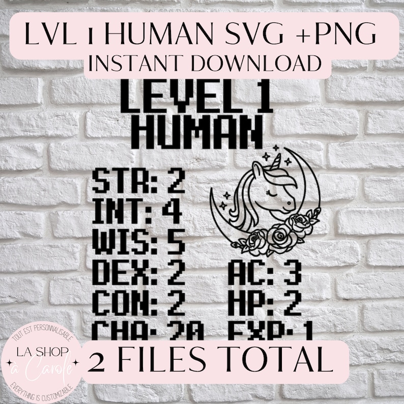 Level 1 Human | CLIPART | SVG | PNG - Etsy