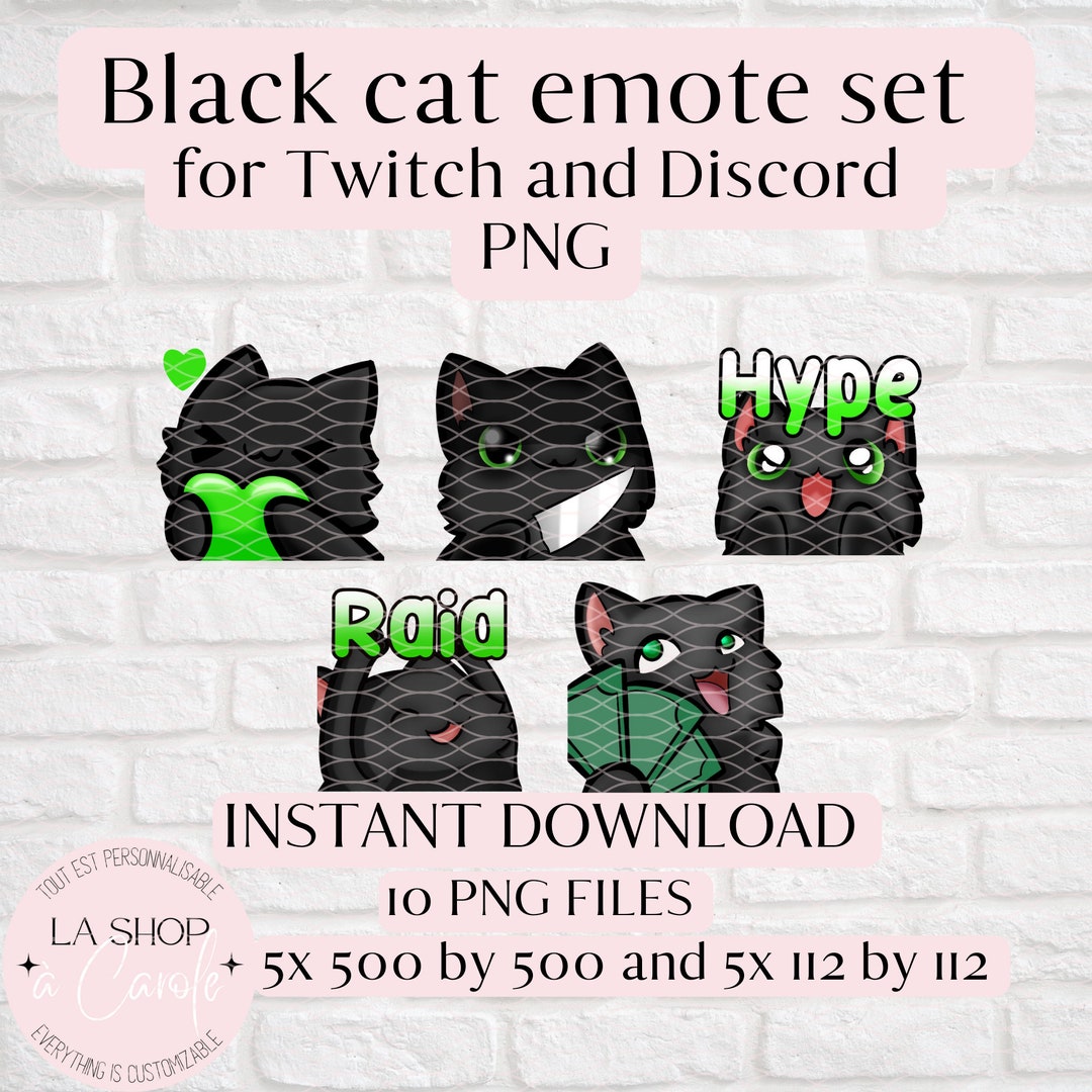 Black Cat Emotes for Twitch and Discord - Etsy