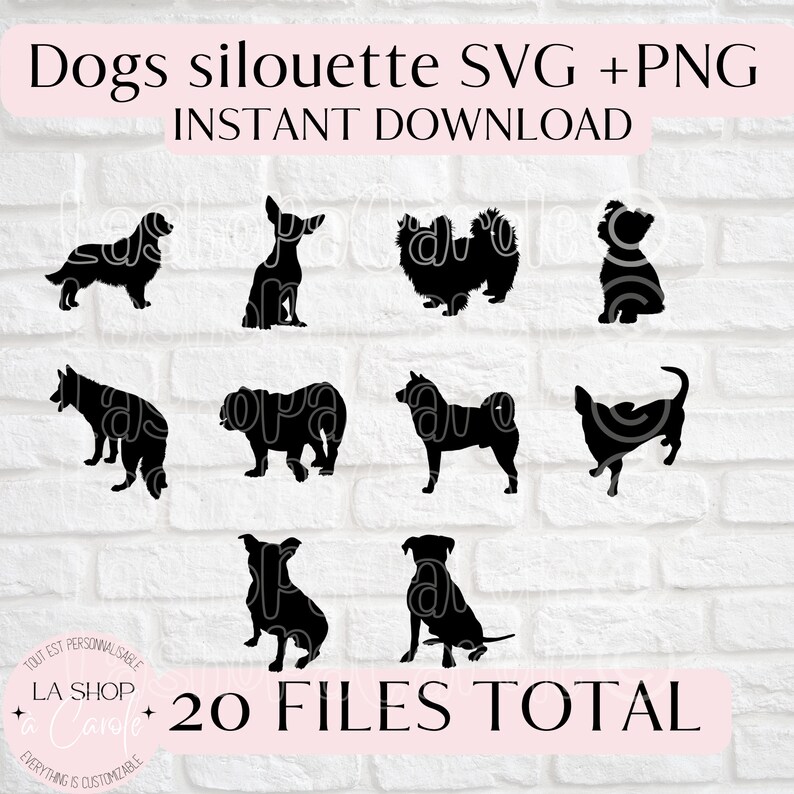 Siluetas de perros / CLIPART / SVG / PNG - Etsy México