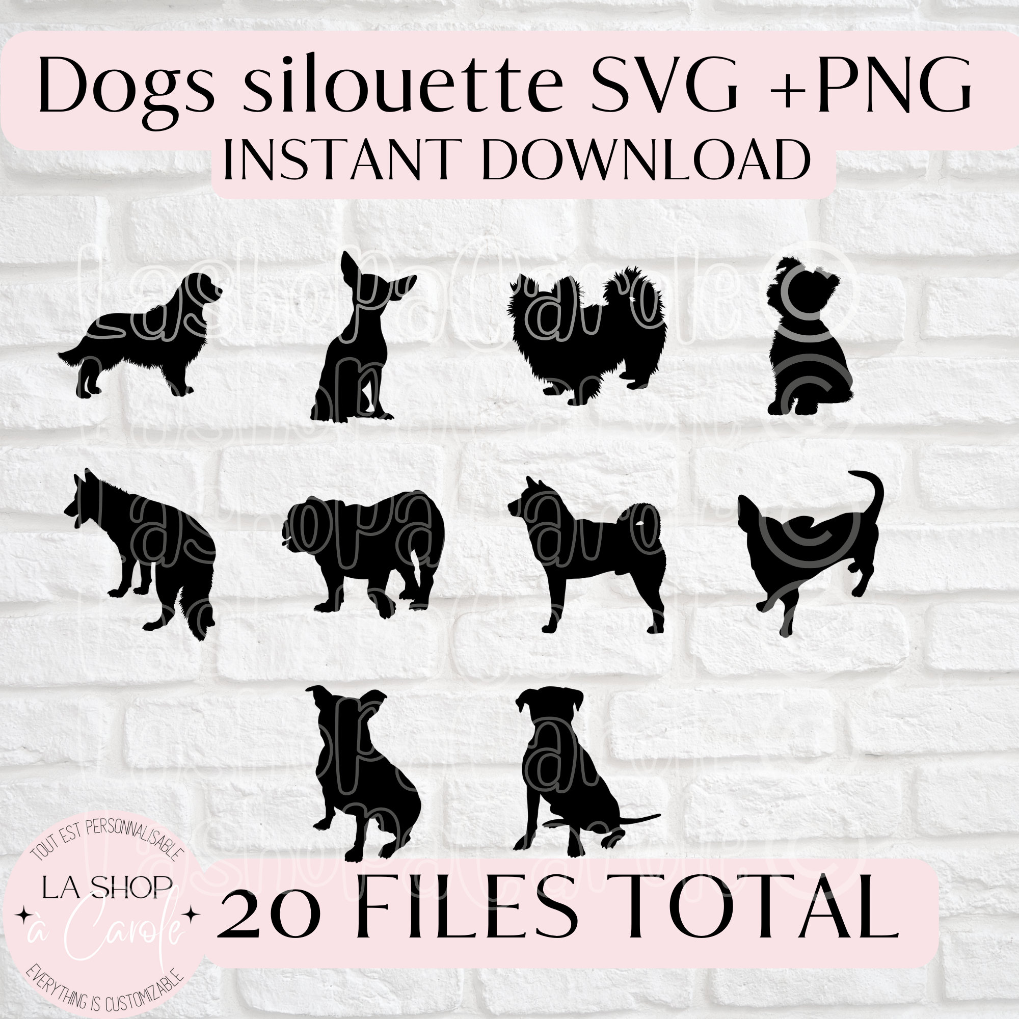 Dog Silhouettes CLIPART SVG PNG - Etsy