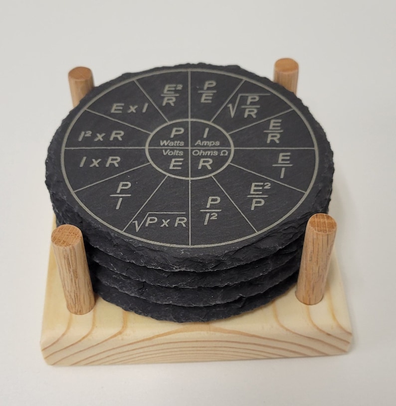 Slate Stone Ohms Law Coasters (round) - Etsy