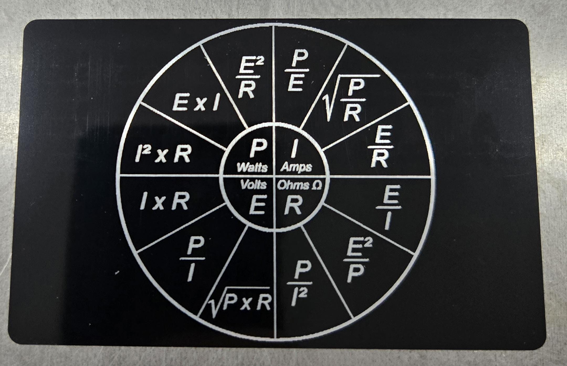 Ohm's Law / Phasing / Fraction, Decimal Aluminum Cheat Sheet Card - Etsy