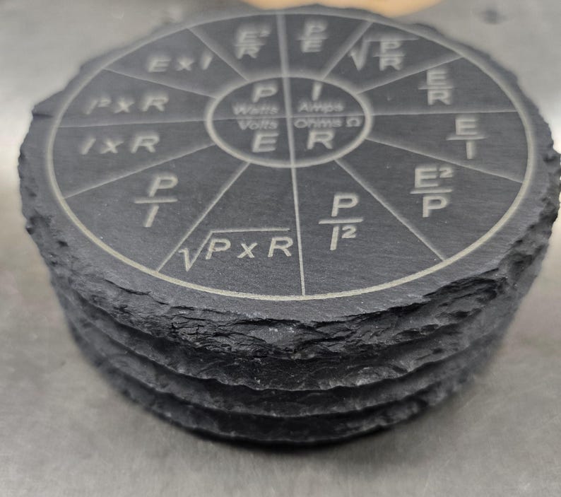 Slate Stone Ohms Law Coasters (round) - Etsy
