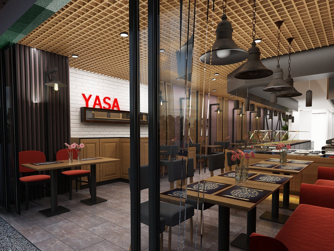 3D Cafe Design, 3D Restaurant Design, Customize Interior Design, 3D ...