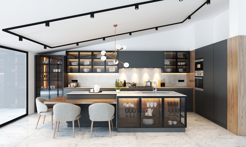 3D Kitchen Design, Customize Interior Design, 3D Architectural ...