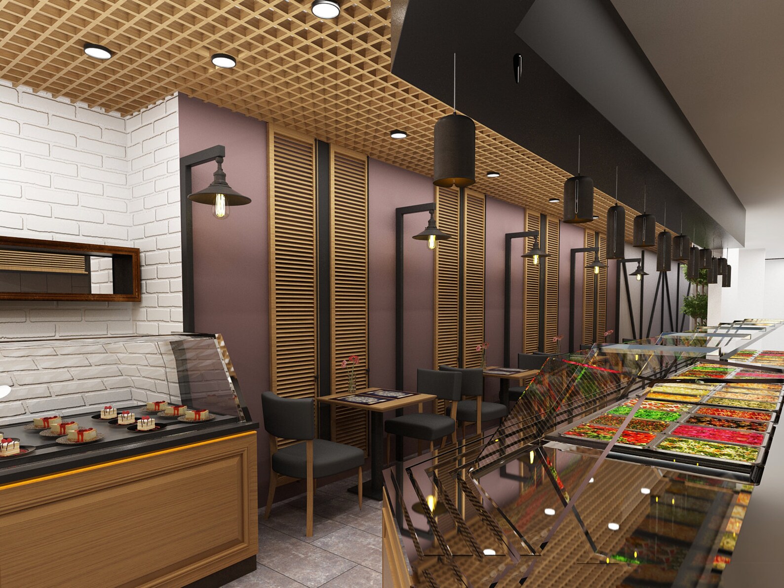 3D Cafe Design, 3D Restaurant Design, Customize Interior Design, 3D ...