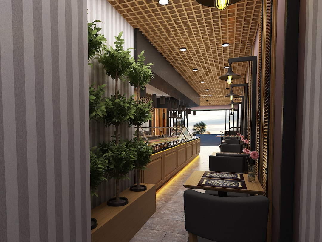 3D Cafe Design, 3D Restaurant Design, Customize Interior Design, 3D ...