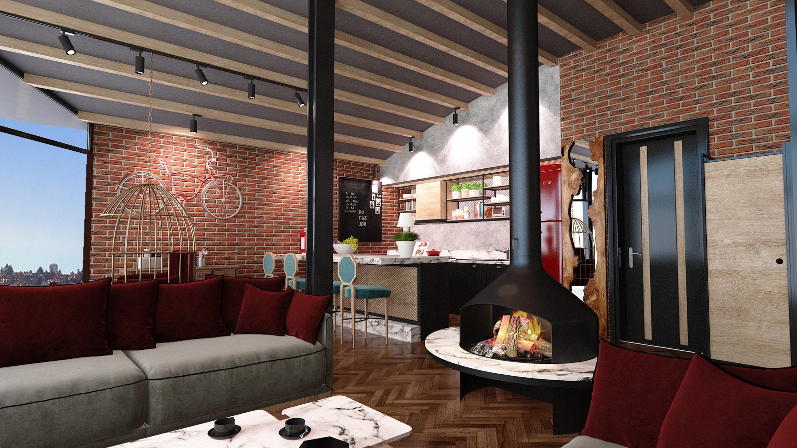 Loft Style House Design Customize Interior Design 3D - Etsy