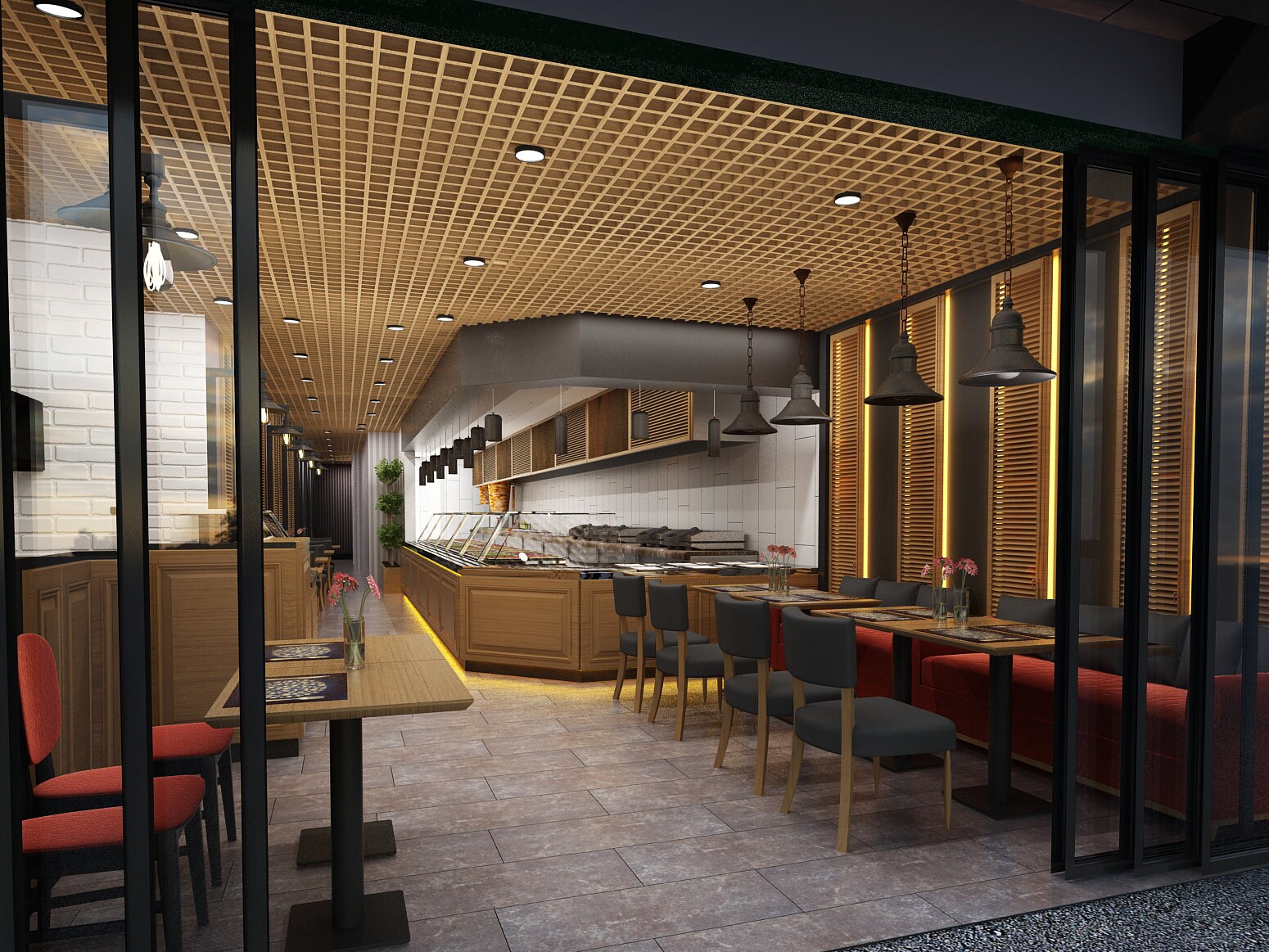 3D Cafe Design, 3D Restaurant Design, Customize Interior Design, 3D ...