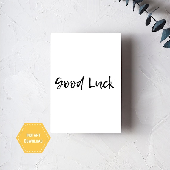 Good Luck Card Printable Greeting Card | Etsy