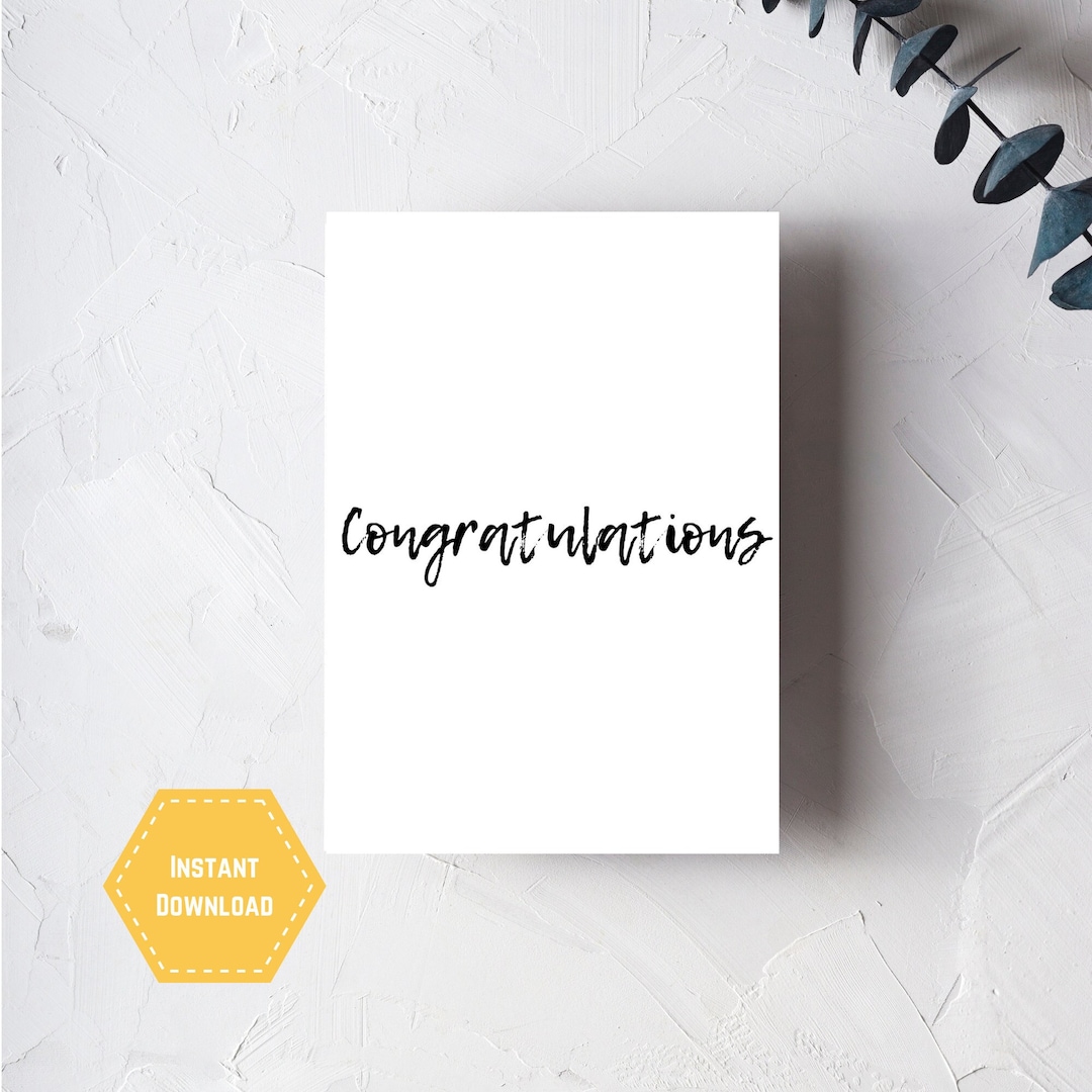 Congratulations Card Printable Greeting Card - Etsy