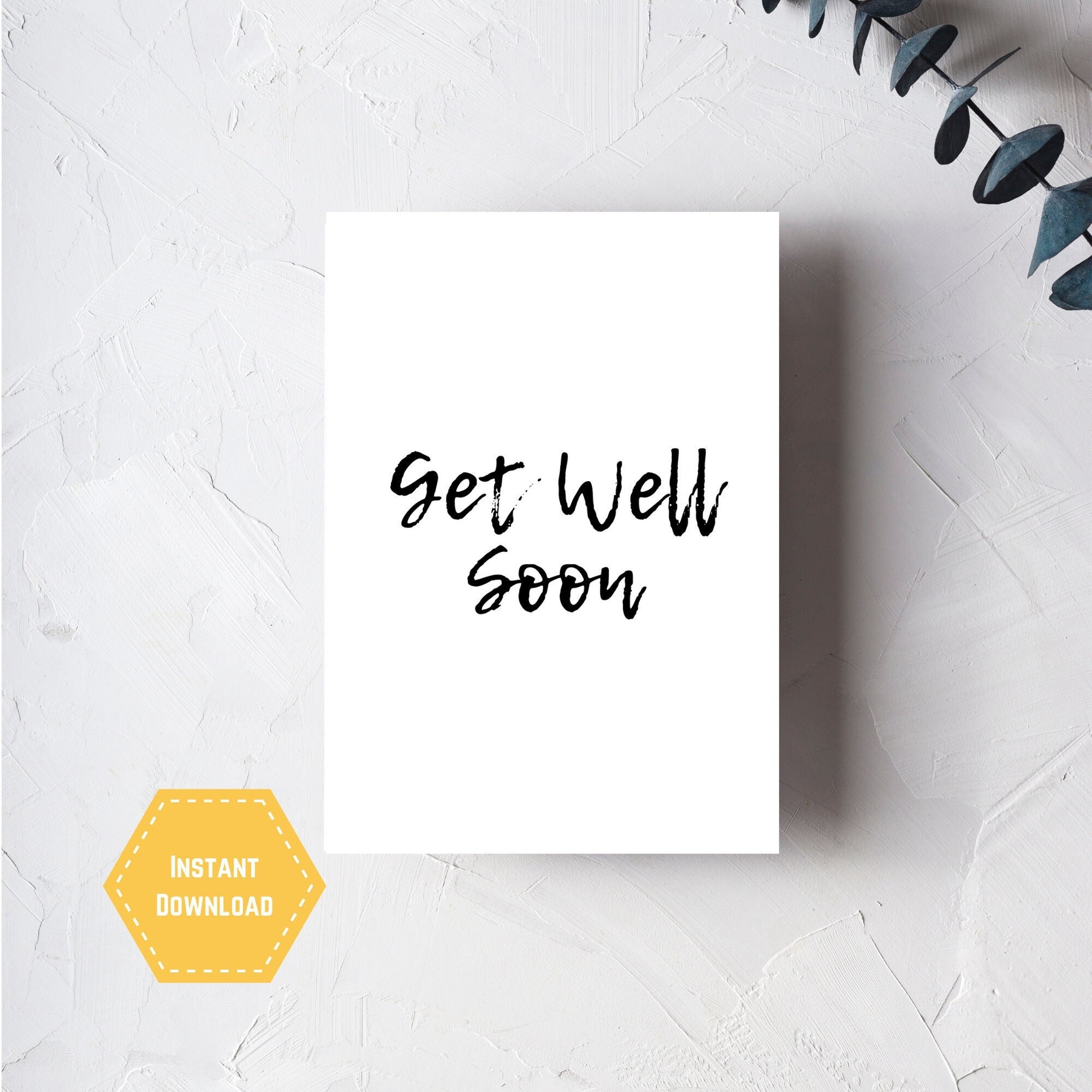 Get Well Soon Card Printable Greeting Card - Etsy