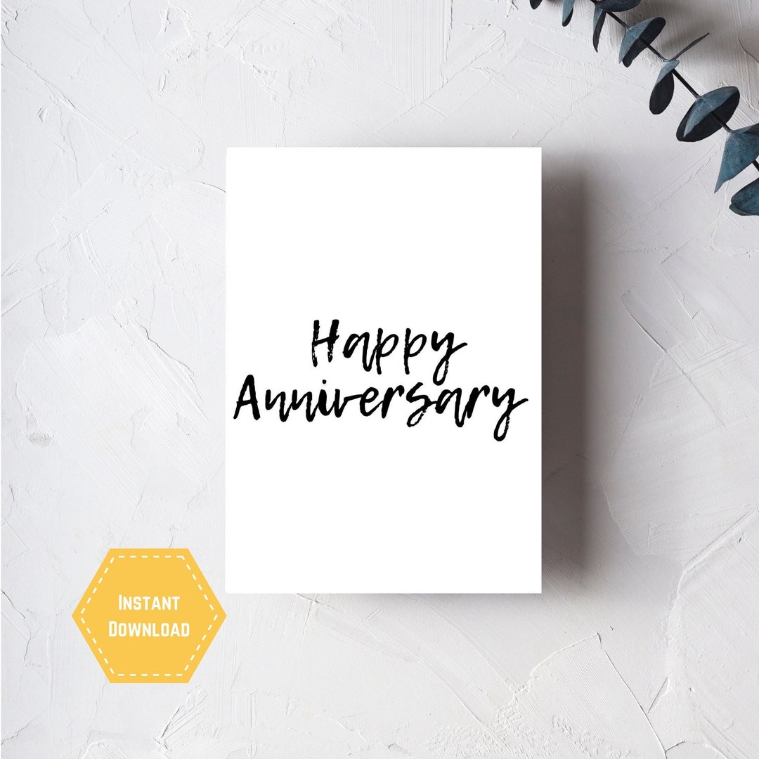 Happy Anniversary Card Printable Greeting Card - Etsy