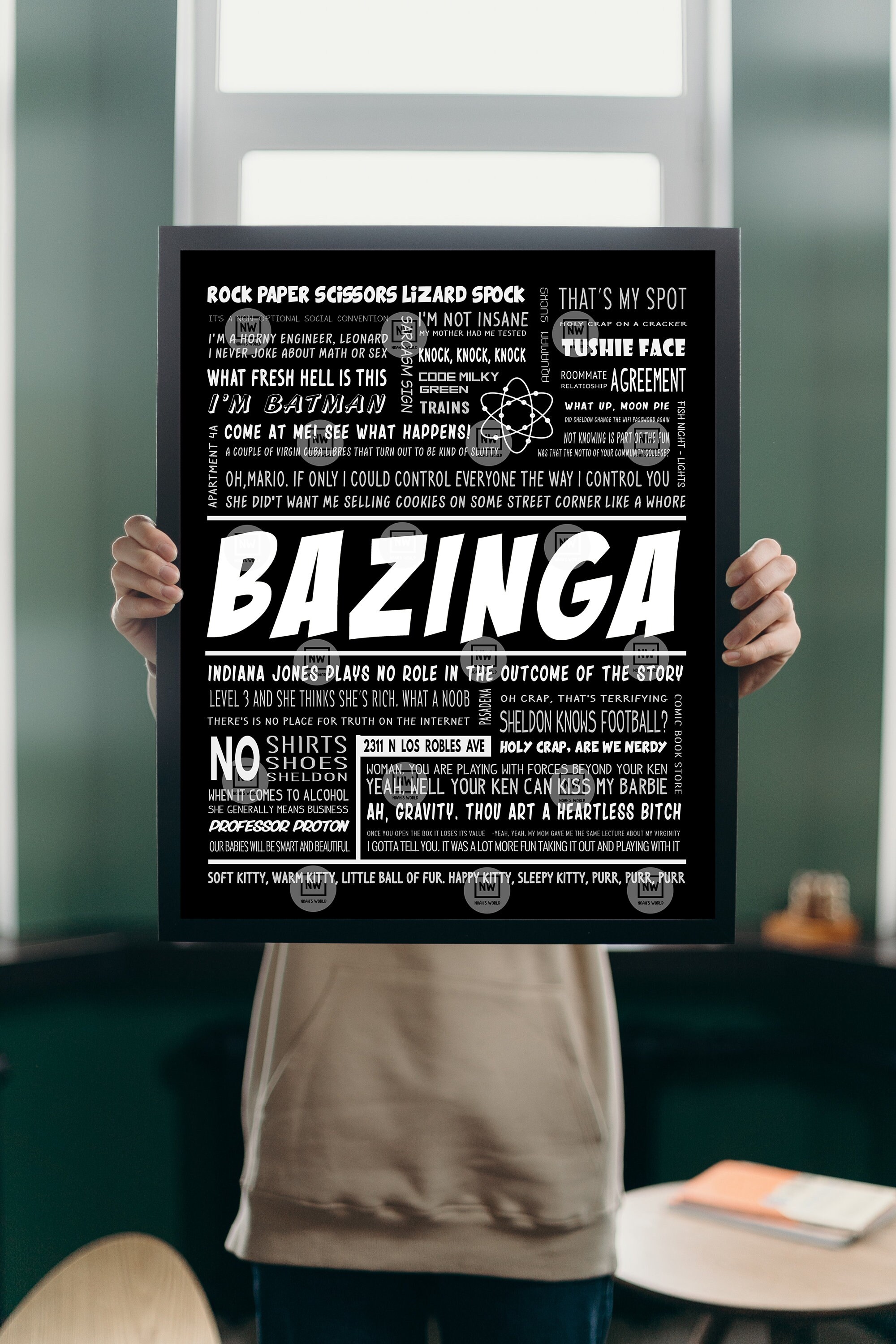 Fashion Wall Art BAZINGA Sheldon Cooper Quotes the Big Bang Theory ...