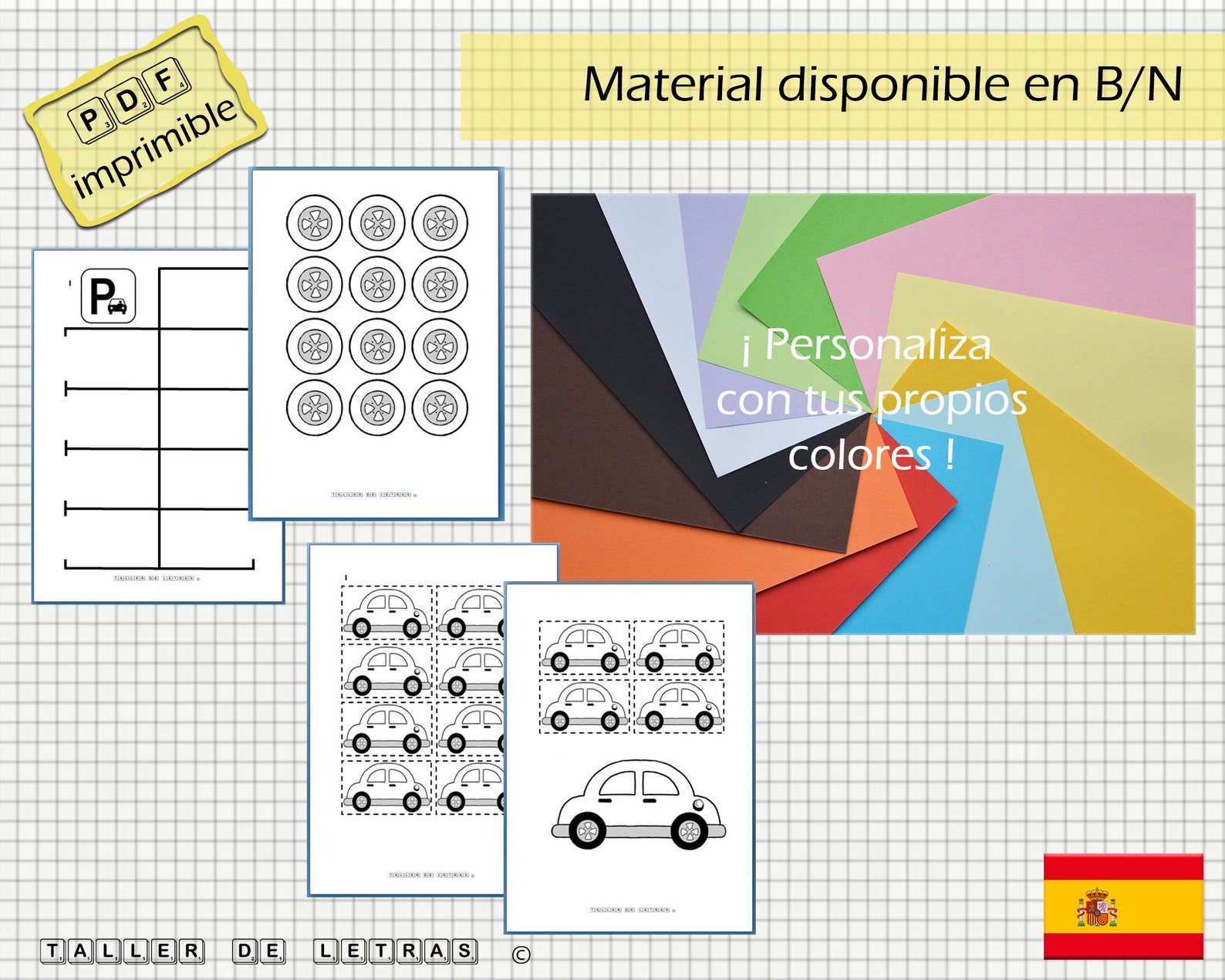 Lotto / Bingo Color Matching Game in Spanish, Educational Activity Game ...