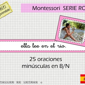 Spanish Montessori Pink Series Sentences, Learning to Read (digital ...