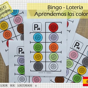 Lotto / Bingo Color Matching Game in Spanish, Educational Activity Game ...