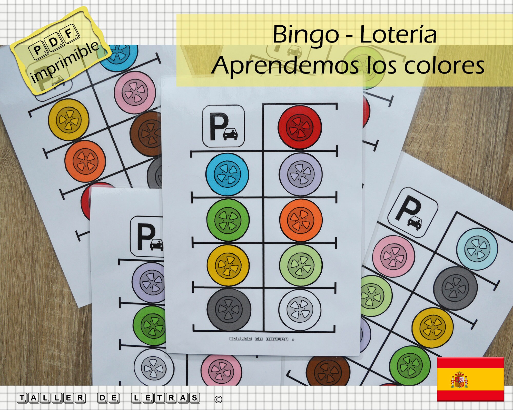 Lotto / Bingo Color Matching Game in Spanish, Educational Activity Game ...