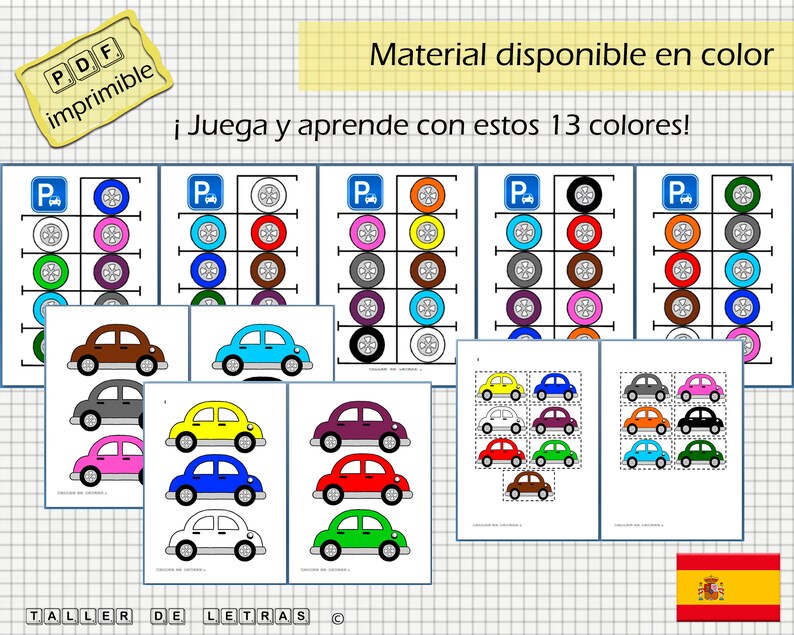Lotto / Bingo Color Matching Game in Spanish, Educational Activity Game ...