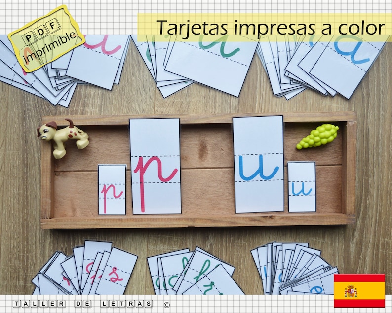 Spanish Montessori Alphabet Cards, Cursive Letters (digital Download ...